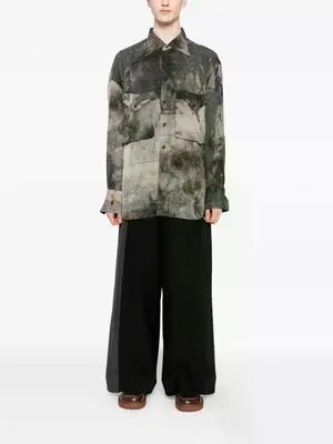 ZIGGY CHEN Digital Print Silk Shirt