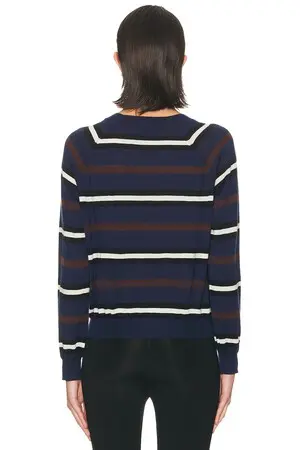 Sprwmn Cashmere Long Sleeve Striped Raglan Tee