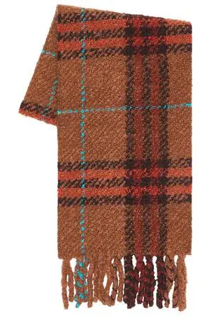 Burberry Giant Check Boucle Scarf In Brown - Ginger Brown