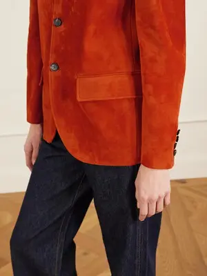 Loro Piana Norick Paneled Suede Blazer