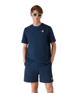 Casablanca Navy Diamond Logo Short Sleeve T-shirt - Multicolor