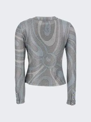 Emilio Pucci Marmo Jersey Lamé Cardigan