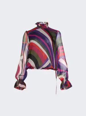 Emilio Pucci Iride Print Silk Blouse - Multi