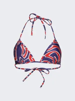 Emilio Pucci Labirinto Print Triangle Bikini Top - Multi