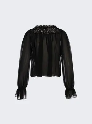 Chloé Scoop Neck Silk Top