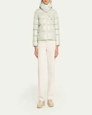 Moncler Andro Hooded Down Jacket - Green