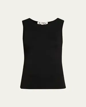 Eterne Sleeveless Crewneck Top - Black