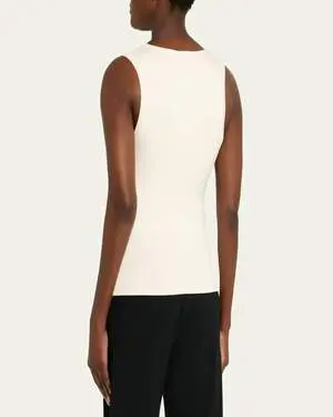 Eterne Sleeveless Crewneck Top - Ivory
