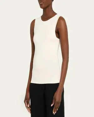 Eterne Sleeveless Crewneck Top - Ivory