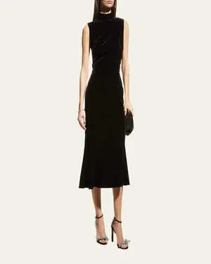 Shoshanna Audrey Sleeveless Velvet Dress