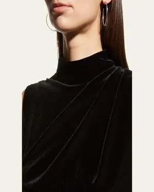 Shoshanna Audrey Sleeveless Velvet Dress