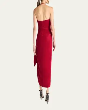 Cinq À Sept Noah Draped Velvet Dress