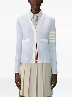 Thom Browne Striped Front-pocket Cardigan - Grey