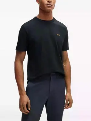 BOSS Logo-embroidered Stretch-cotton T-shirt