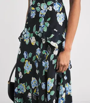 Rixo Silk Evie Midi Dress - Navy