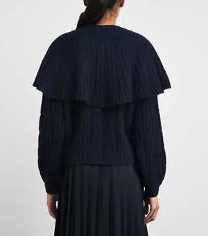 FRAME Merino Wool-blend Cape Sweater - Blue