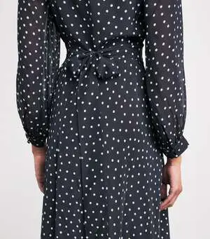 Rixo Silk Paige Midi Dress - Navy