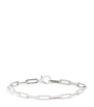 Shay Gold And Diamond Pavé Link Bracelet - White