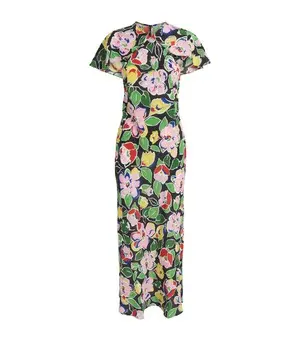 Rixo Silk Aryella Midi Dress
