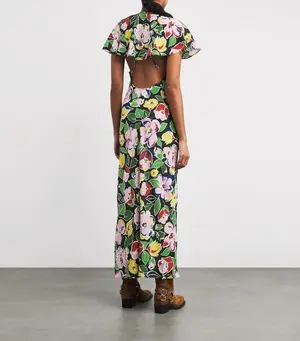 Rixo Silk Aryella Midi Dress