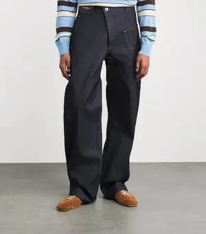 JW Anderson Twisted Wide-leg Jeans - Blue
