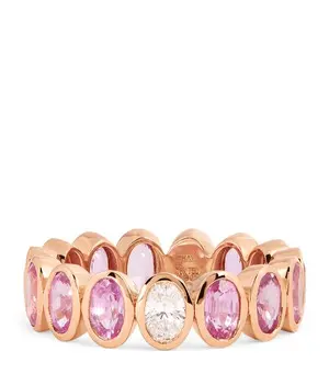 Shay Diamond And Sapphire Eternity Ring - Rose Gold