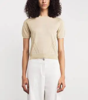 JOSEPH Metallic Lurex Lille Top - Yellow
