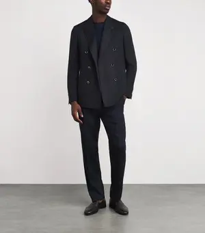LARDINI Wool Double-breasted Blazer