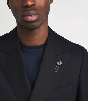 LARDINI Wool Double-breasted Blazer