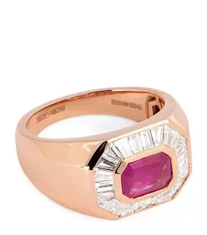Shay Diamond And Ruby Ring - Rose Gold