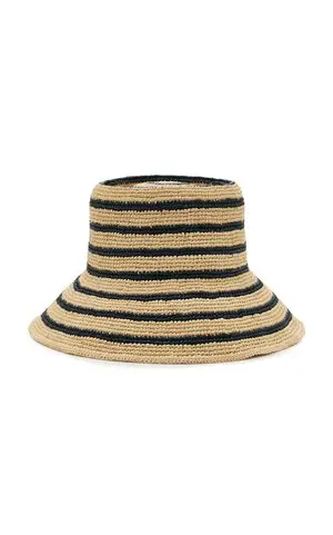 Janessa Leoné Harbor Packable Raffia Bucket Hat Multi