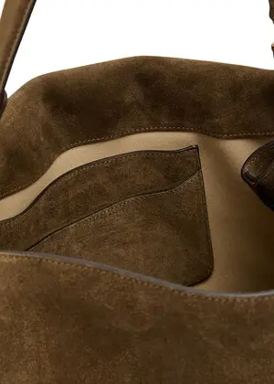 TOTEME T-lock Suede Top Handle Bag