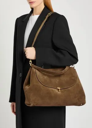 TOTEME T-lock Suede Top Handle Bag