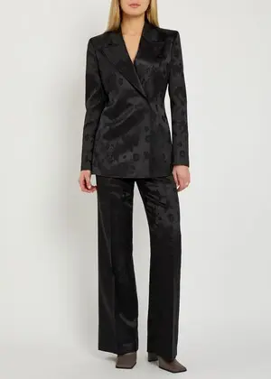 Gabriela Hearst Norman Floral-jacquard Silk Trousers
