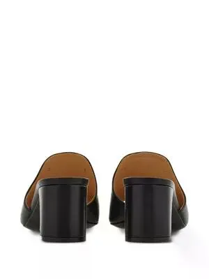 FERRAGAMO Mid Heels Slide With Gancini Buckle - Black