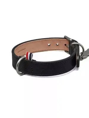 Thom Browne Pebble-grain Dog Collar With Bone Tag