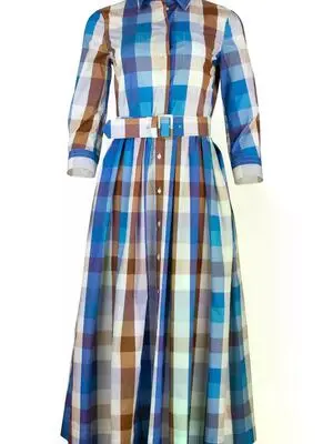 SARA ROKA Nidina Checked Maxi Dress