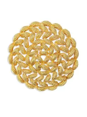 SUSAN CAPLAN 1950s Monet Textured Brooch - Gold