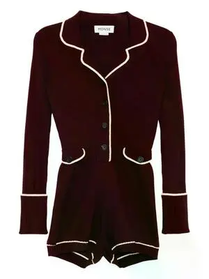 Monse Knitted Playsuit - Red