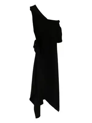 Monse Draped One-shoulder Dress - Black