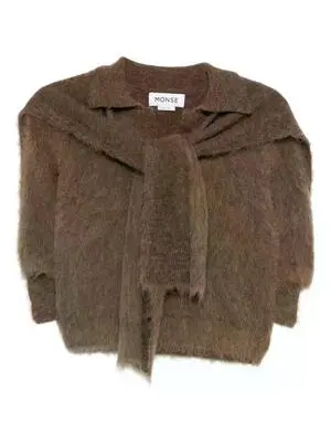 Monse Knitted Scarf Top Brown