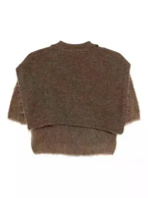 Monse Knitted Scarf Top - Brown