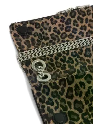 Zadig&Voltaire Rock Ii Leopard-print Clutch Bag - Brown