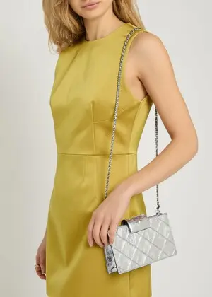 Tory Burch Fleming Mini Metallic Leather Wallet-on-chain