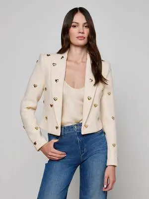 L'Agence Jen Embellished Bouclé Blazer