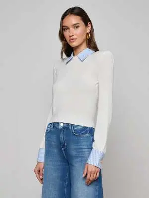 L'Agence April Poplin Collar Pullover