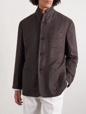 UMIT BENAN Norman Flecked Cashmere And Silk-blend Blazer