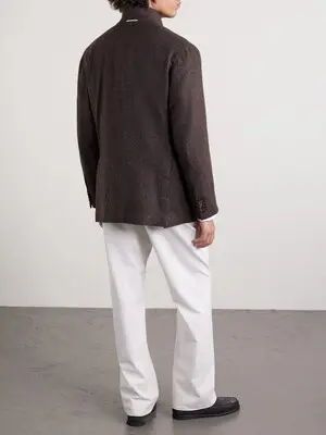 UMIT BENAN Norman Flecked Cashmere And Silk-blend Blazer