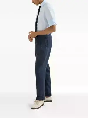 Brunello Cucinelli Pleated Trousers With Button Detailing - Blue
