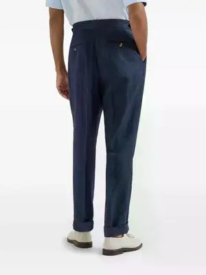 Brunello Cucinelli Pleated Trousers With Button Detailing - Blue